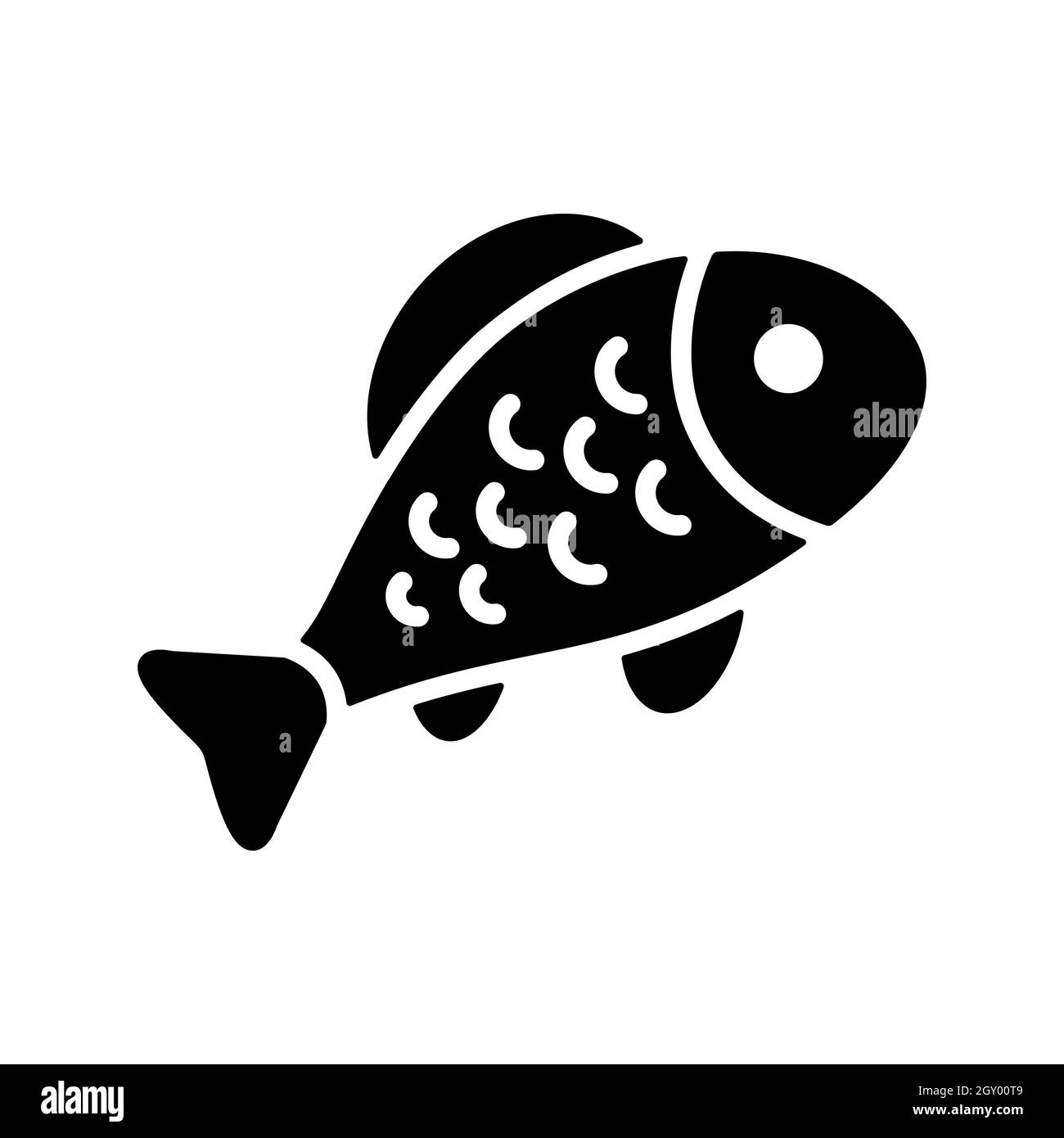 Fish glyph icon. Farm animal sign. Graph symbol for your web site ...