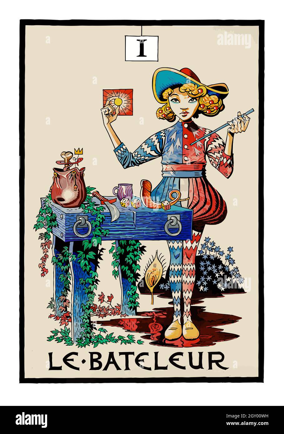 tarot fortune telling card illustration Stock Photo - Alamy