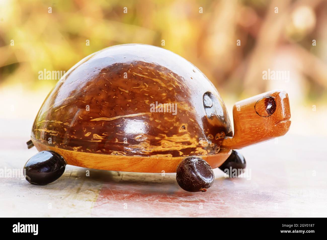 Turtle model toy made from coconut shell Stock Photo - Alamy