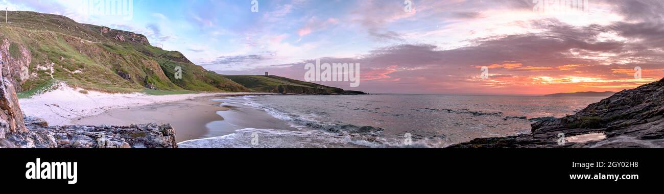 Beautiful sunset at Maghery beach in Co. Donegal - Ireland Stock Photo ...