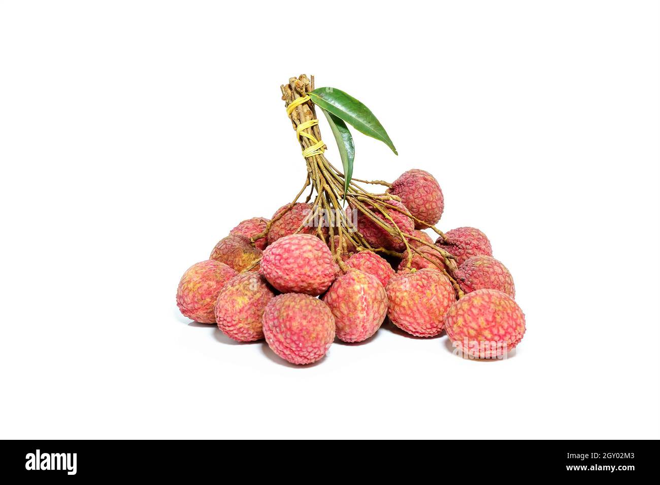 Lychee is the bundle bunch isolated on a white background Stock Photo ...