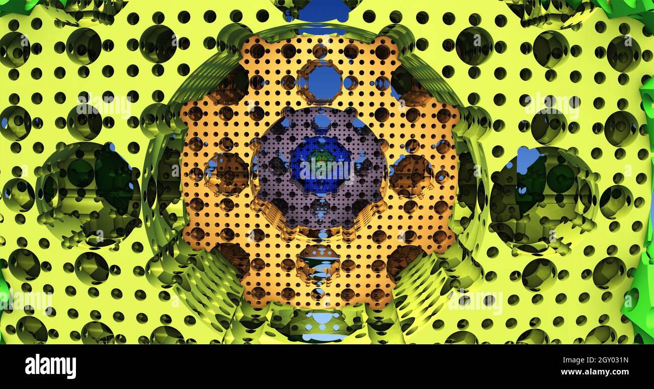 Picture of three-dimensional spaceship fractals in motion Stock Photo ...