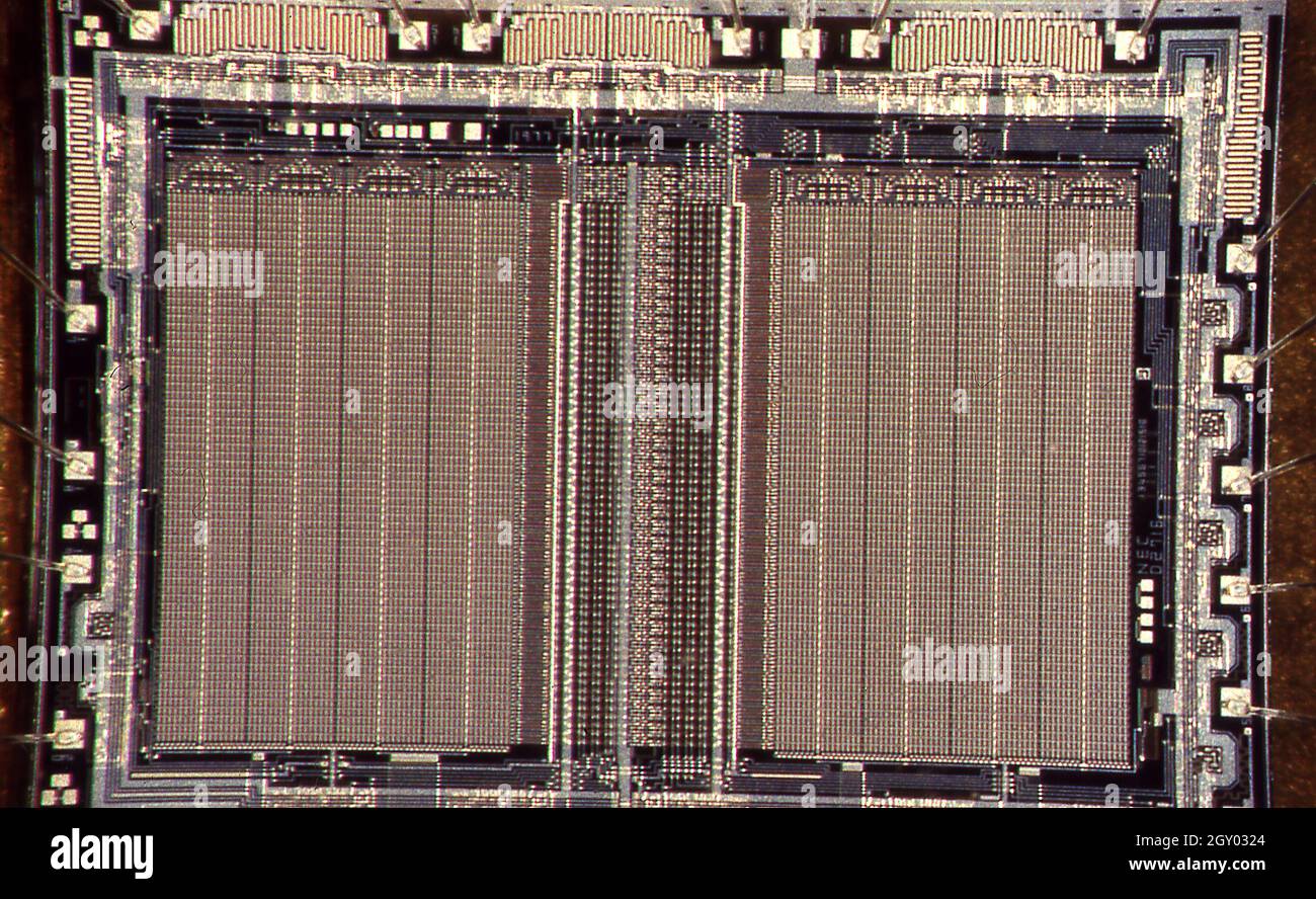 electronic chip with transistors and contacts Stock Photo - Alamy