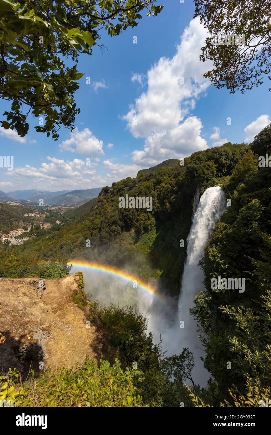 Marmore falls, Cascata delle Marmore, in Umbria region, Italy Stock ...