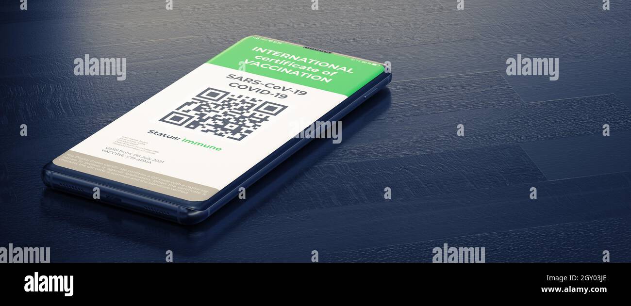 COVID-19: Digital Green Certificates on Smart Phone Screen. A Smart ...