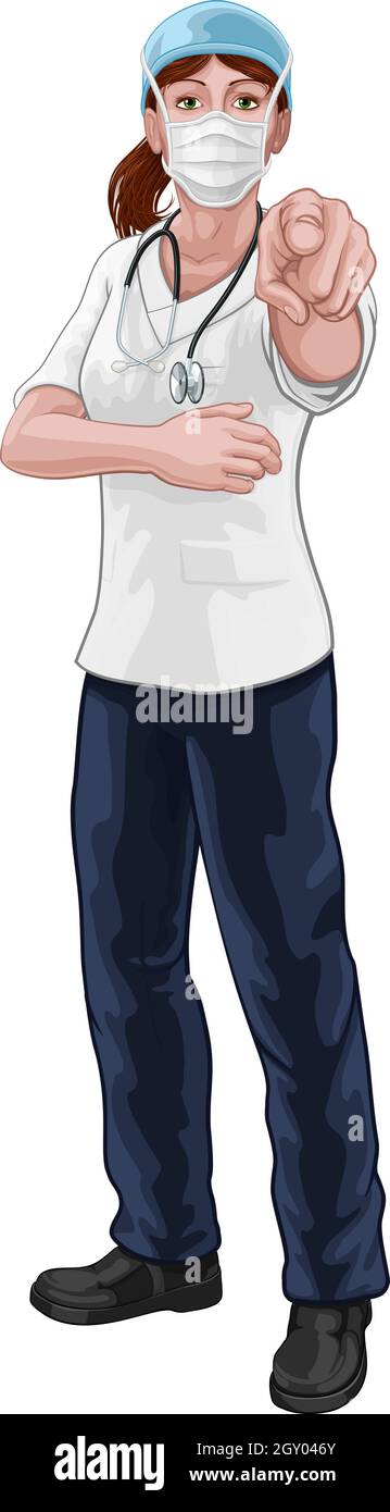 Nurse standing uniform female Stock Vector Images - Alamy