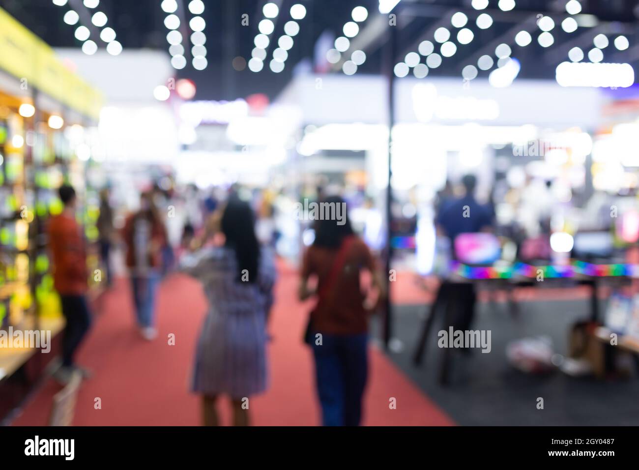 Abstract blur people in exhibition hall event trade show expo ...