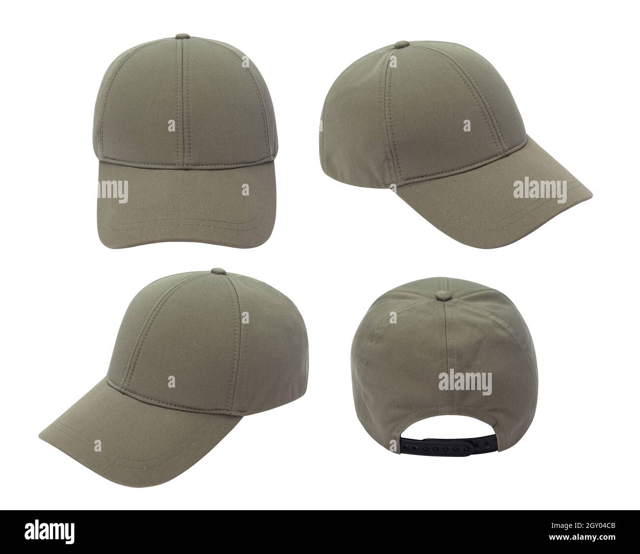 White baseball cap mockup front and back view isolated on white ...