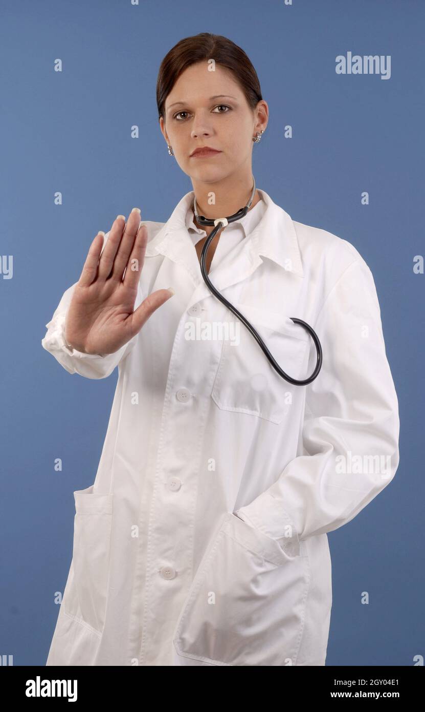 Stop hand gesture female hand hi-res stock photography and images - Alamy