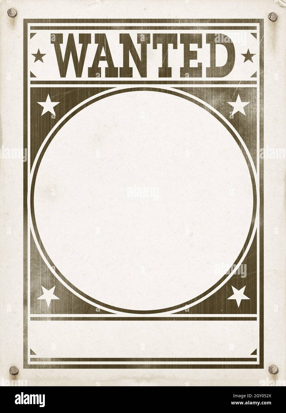Empty Wanted poster. Vintage design on old parchment Stock Photo - Alamy