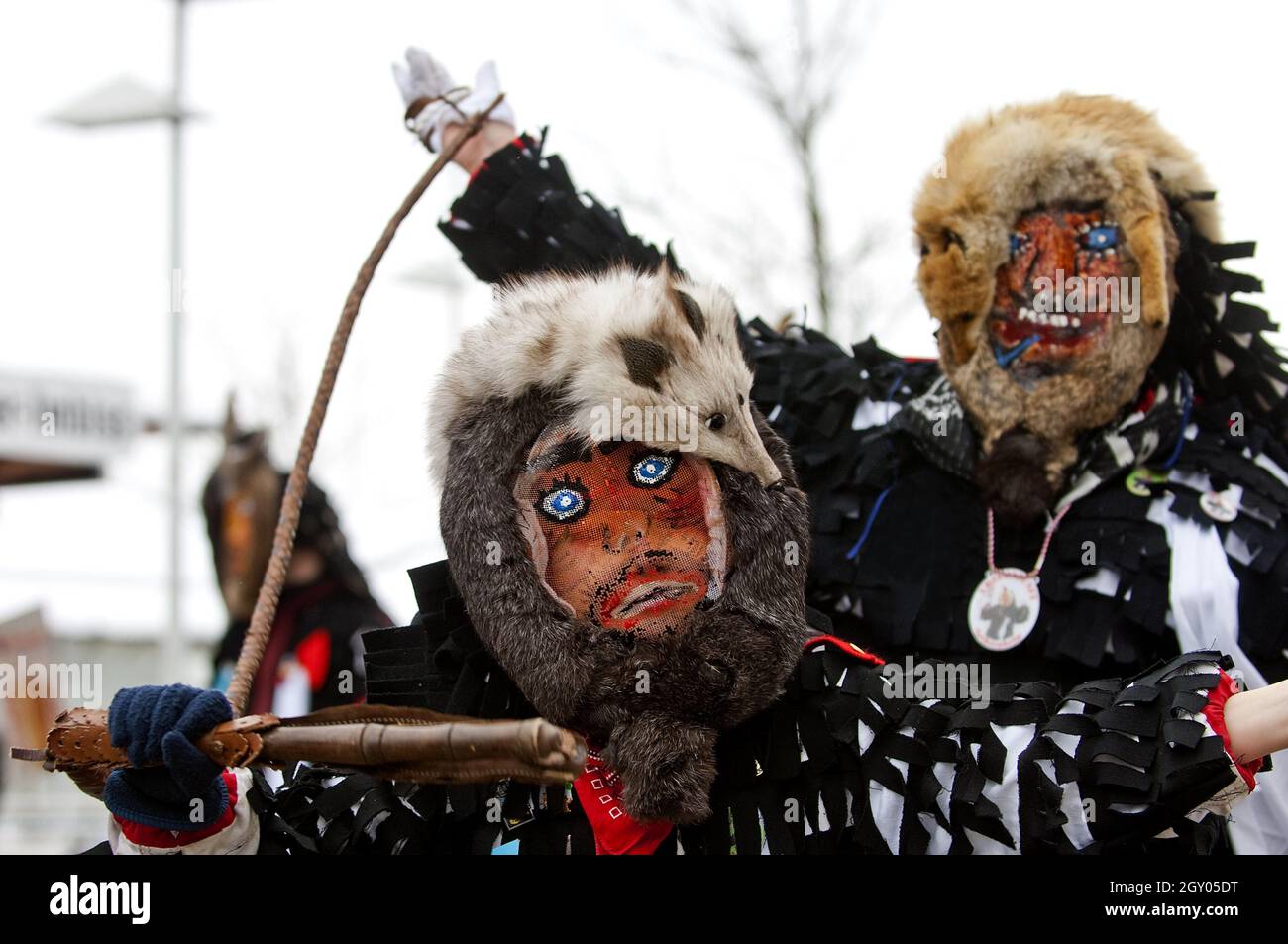 traditional carnival in Sachsenheim, Urzeln, Germany, Baden ...