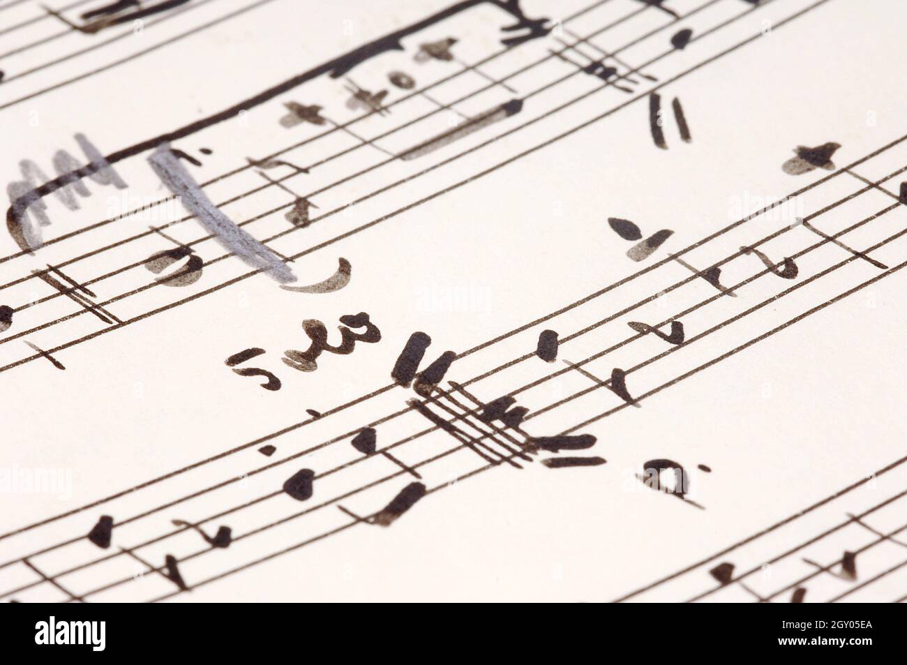 old sheet of music with handwritten notes, solo Stock Photo - Alamy