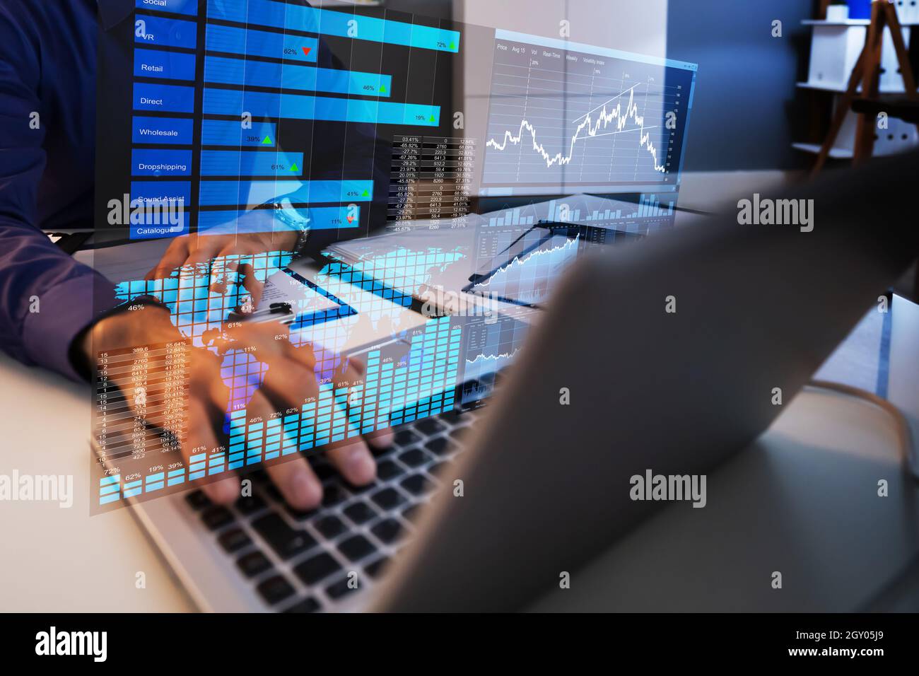 Analyzing data on kpi hi-res stock photography and images - Alamy