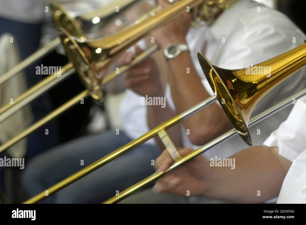 trombonist in a band, Germany Stock Photo - Alamy