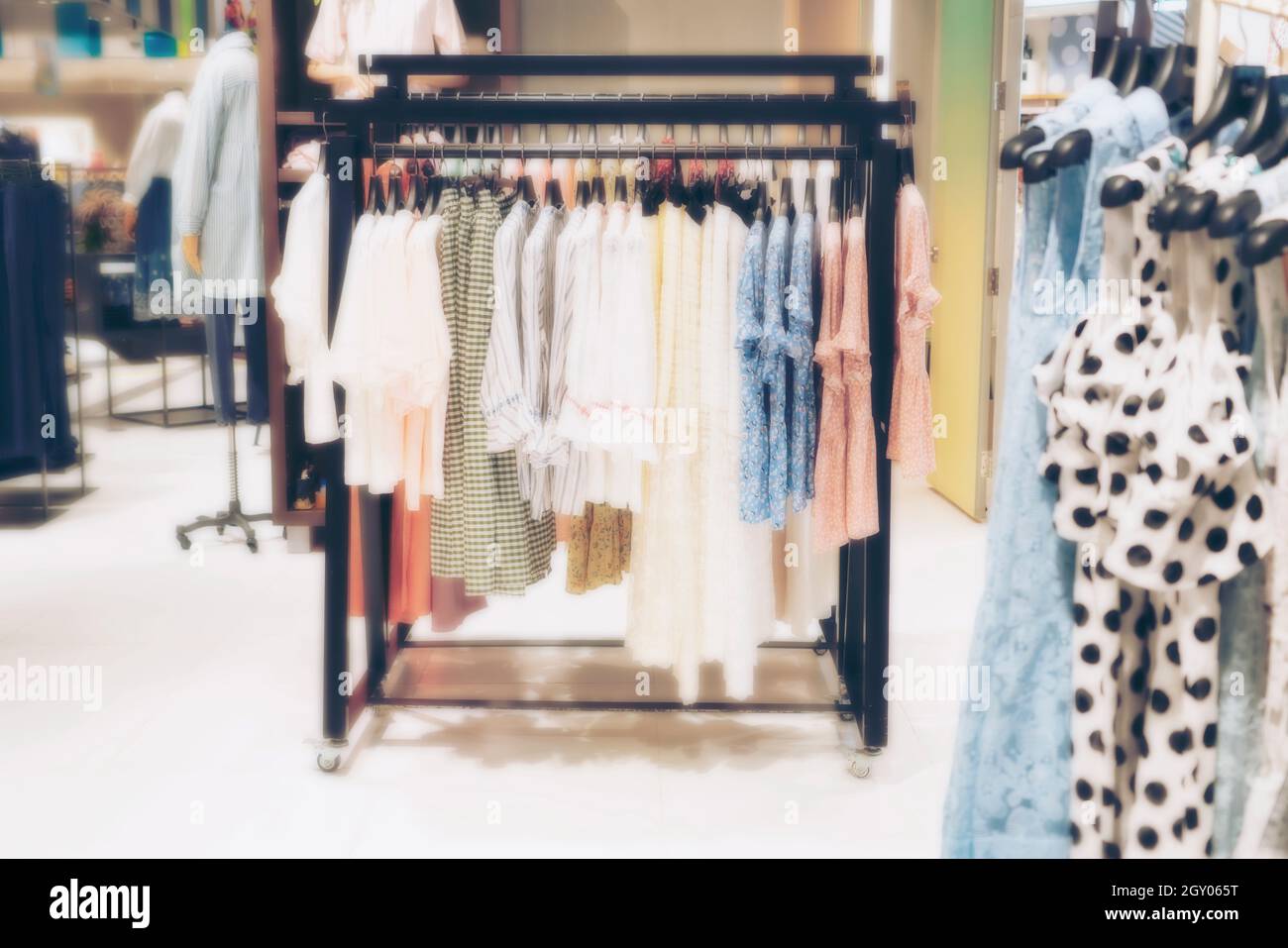 Clothes Shop Costume Dress Fashion Store Style Concept Clothes hanging ...