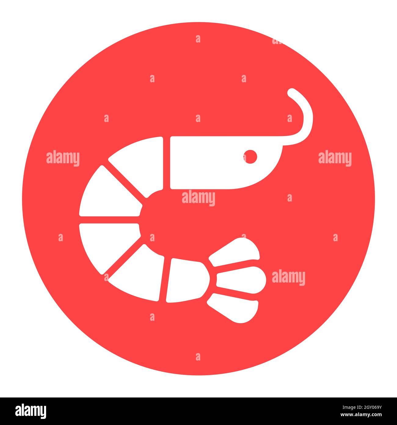 Shrimp vector seafood white glyph icon. Fast food sign. Graph symbol ...
