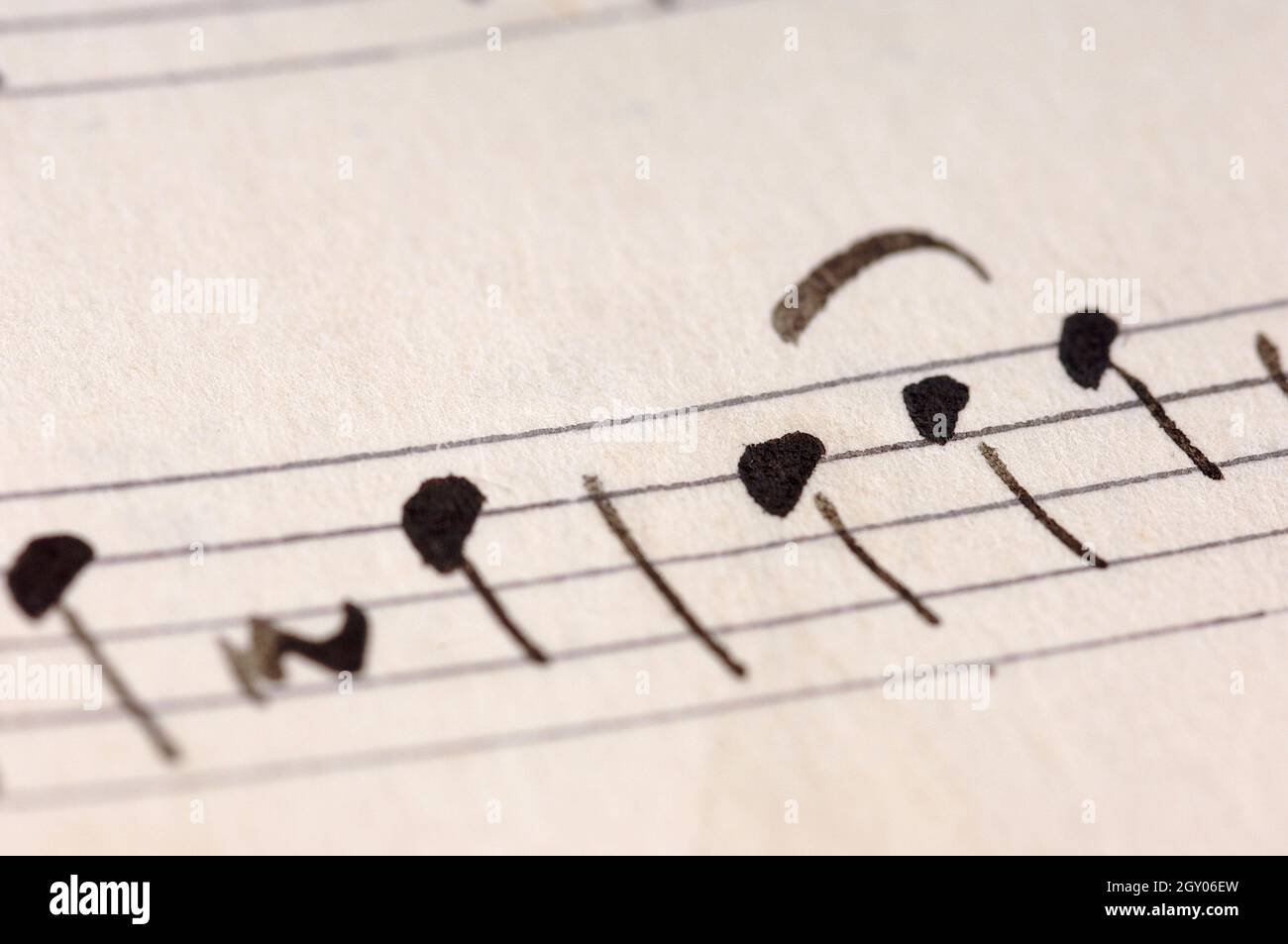 old sheet of music with handwritten notes Stock Photo - Alamy
