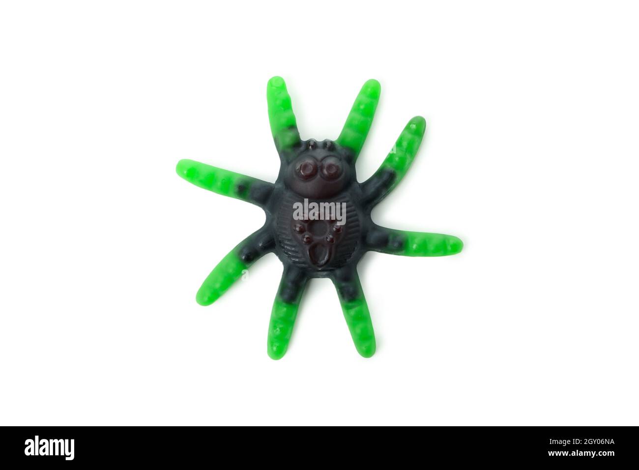 Gummy candy in the form of spider isolated on white background Stock ...