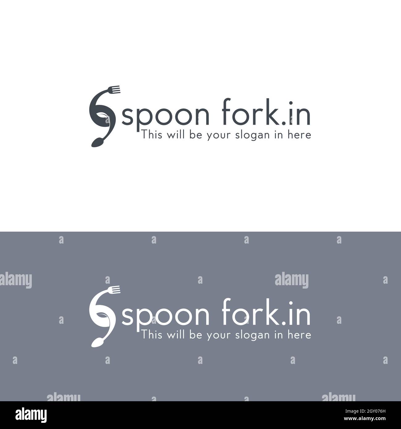 Fork spoon icon initial logo design Stock Vector Image & Art - Alamy