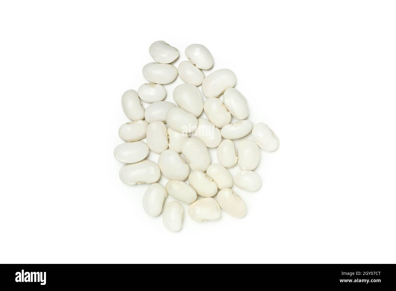 Handful of white beans isolated on white background Stock Photo - Alamy