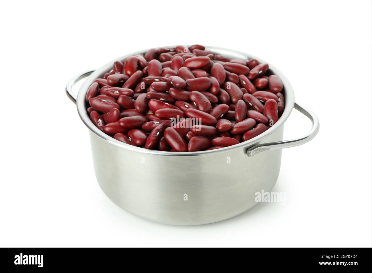Pot of red bean isolated on white background Stock Photo - Alamy