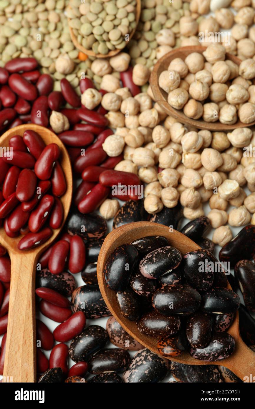 Concept of food with beans, all over background Stock Photo - Alamy