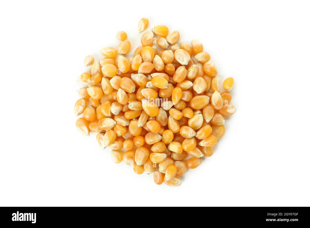 Handful of corn seeds isolated on white background Stock Photo - Alamy