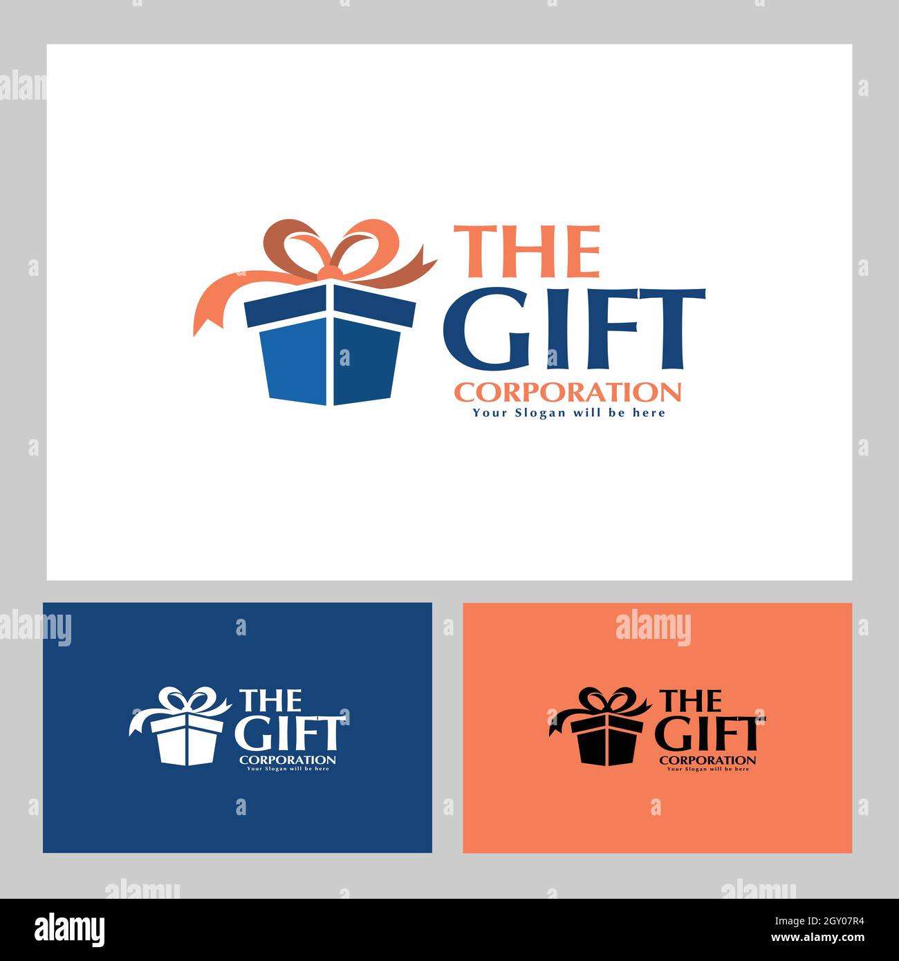 Set of modern box gift logo design Stock Vector Image & Art - Alamy