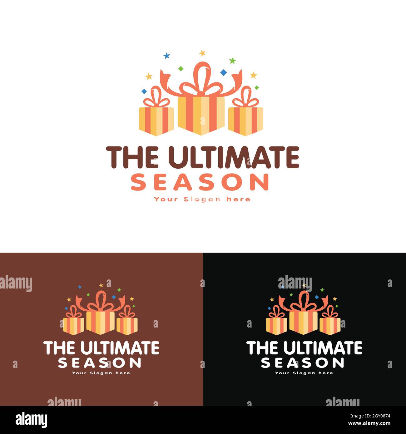 Set of modern gift box surprise logo design Stock Vector Image & Art ...