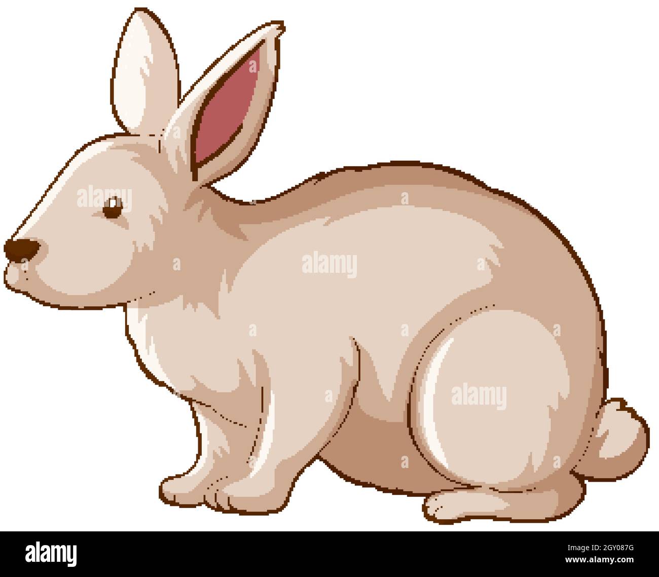 White rabbit animal cartoon on white background illustration Stock ...