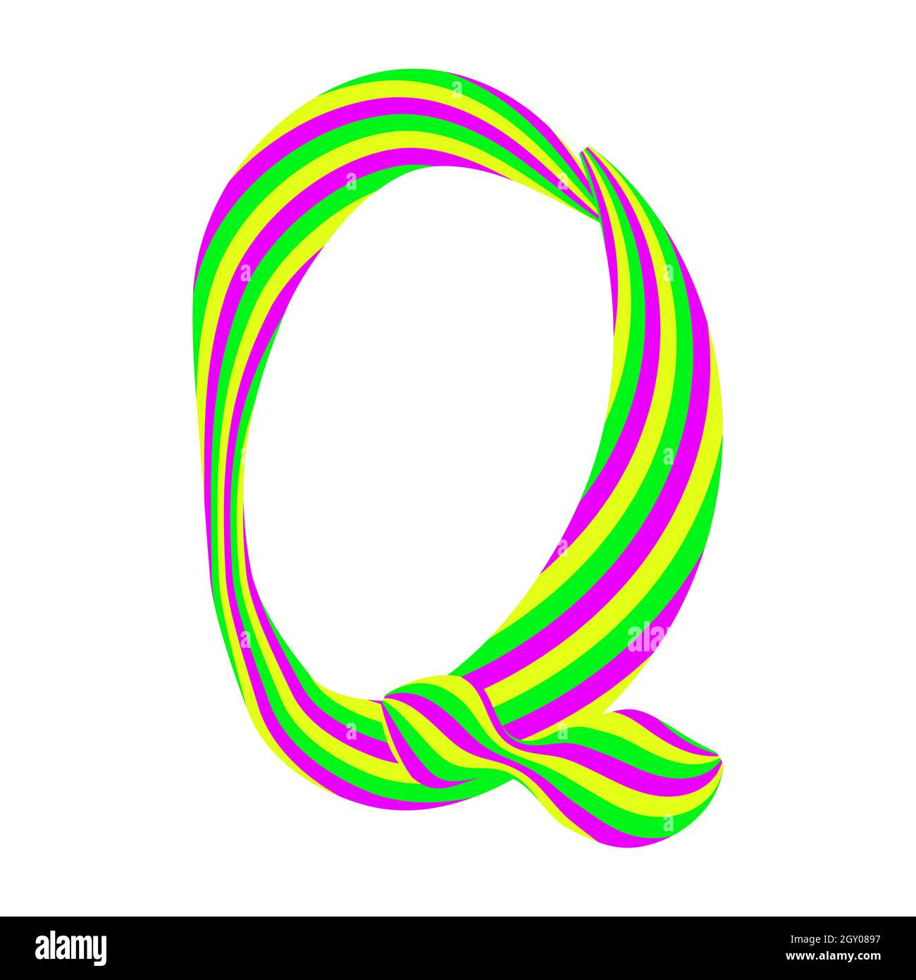 Capital letter Q made from caramel candy isolated on white. Font made ...