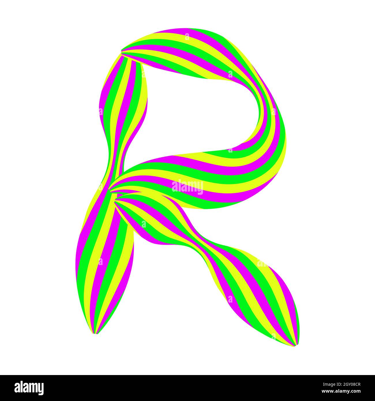 Capital letter R made from caramel candy isolated on white. Font made ...