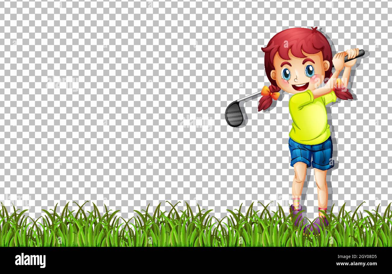 Golf player cartoon character on transparent background illustration ...