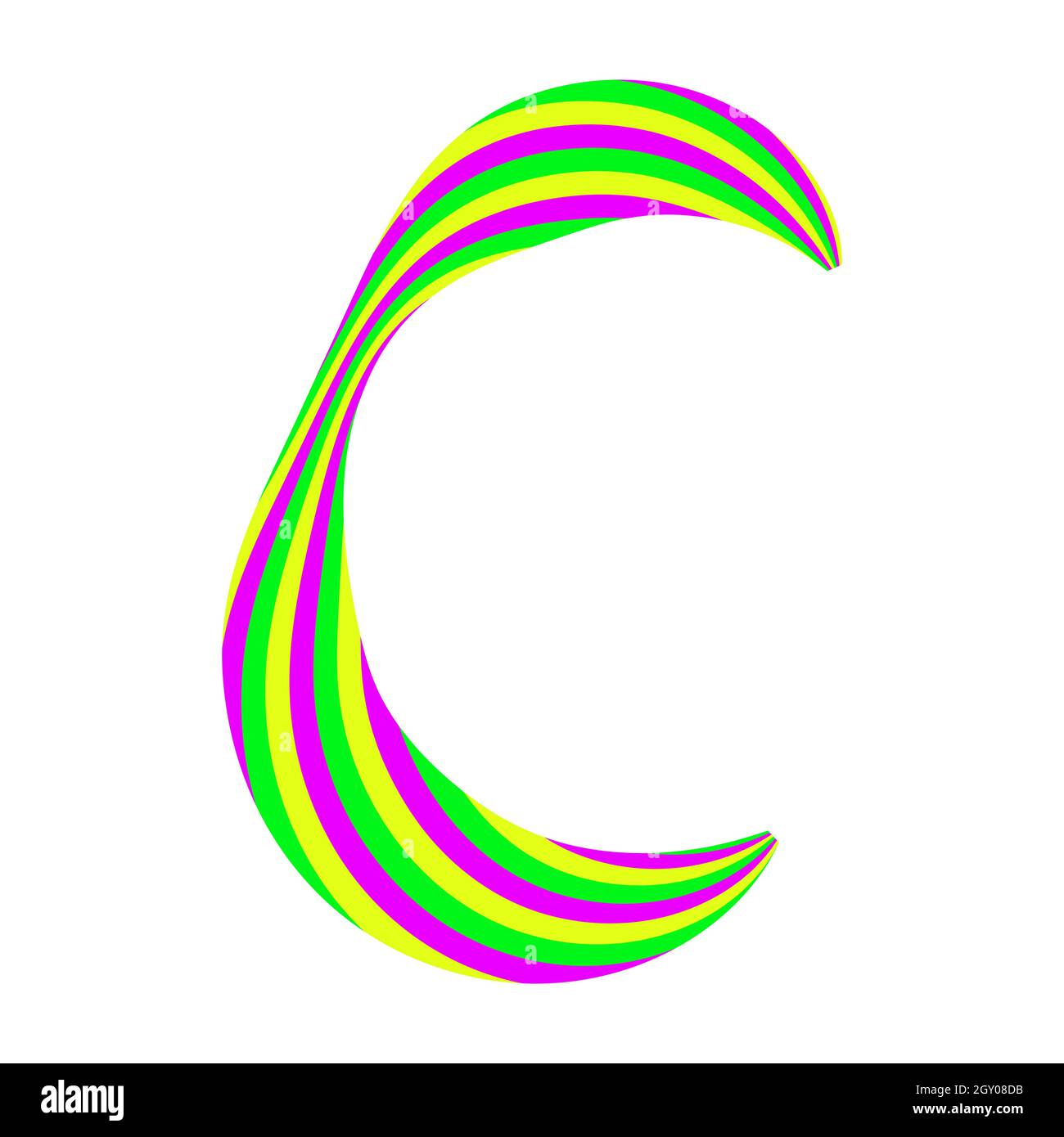 Capital letter C made from caramel candy isolated on white. Font made ...