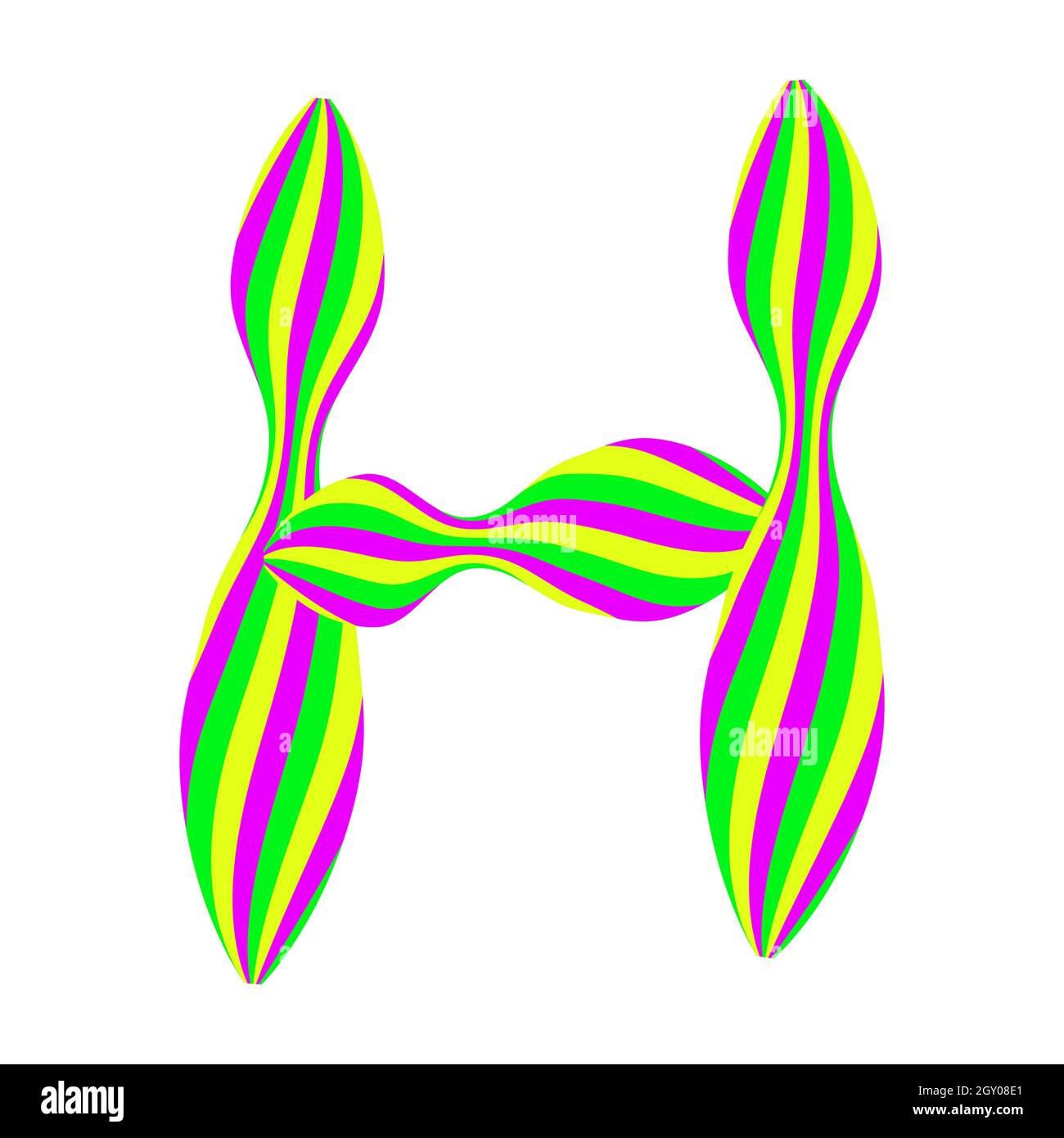 Capital letter H made from caramel candy isolated on white. Font made ...