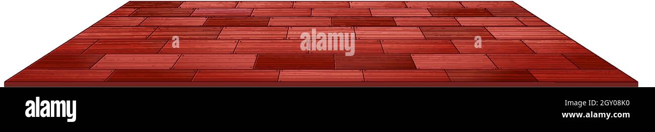 Red wooden floor tiles isolated on white background illustration Stock ...