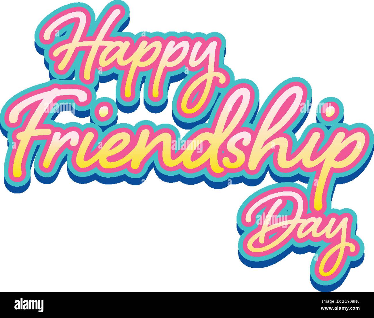 Happy Friendship Day Lettering Logo illustration Stock Vector Image ...