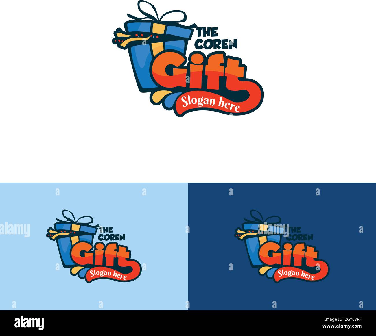 Set of modern box gift logo design Stock Vector Image & Art - Alamy