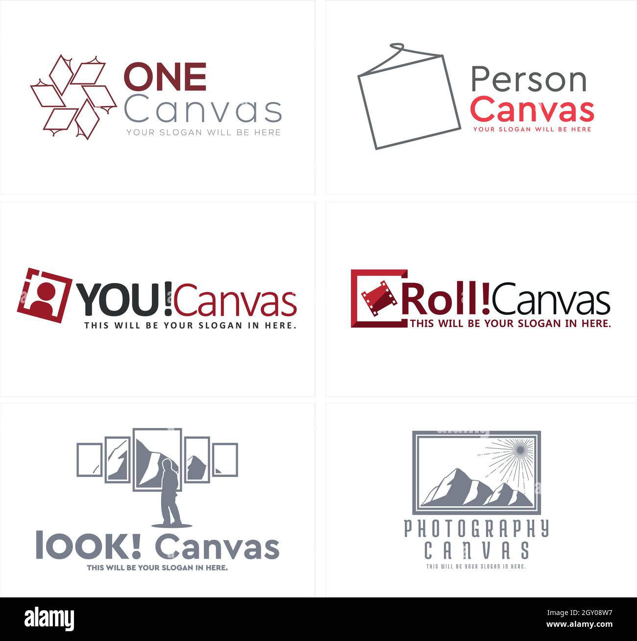 Set of gallery exhibition canvas logo design Stock Vector Image & Art ...
