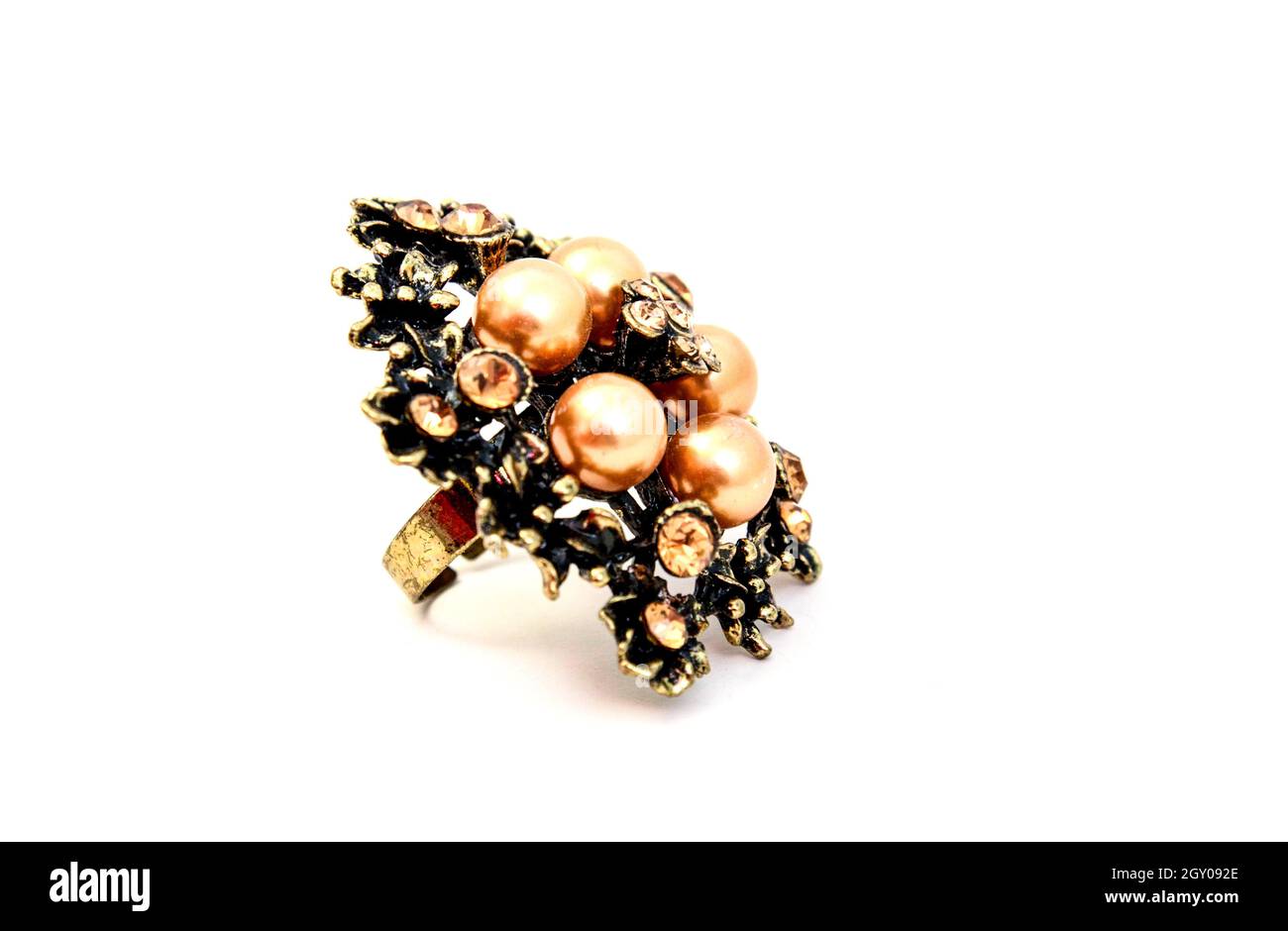 picture of a Fashion ring on white background Stock Photo - Alamy