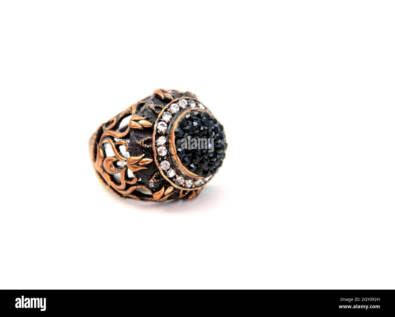 picture of a Fashion ring on white background Stock Photo - Alamy
