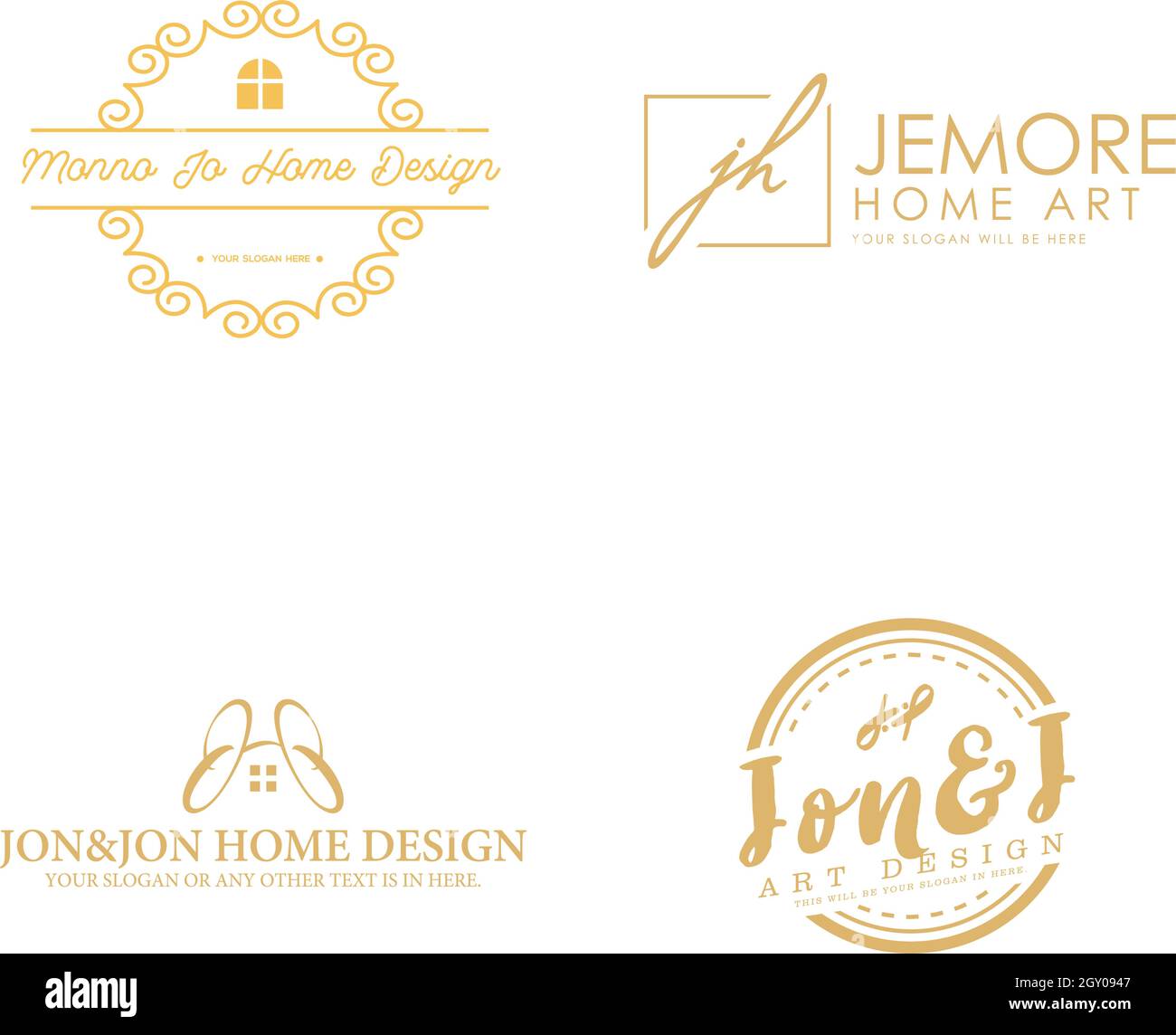 Set of home design art building logo design Stock Vector Image & Art ...