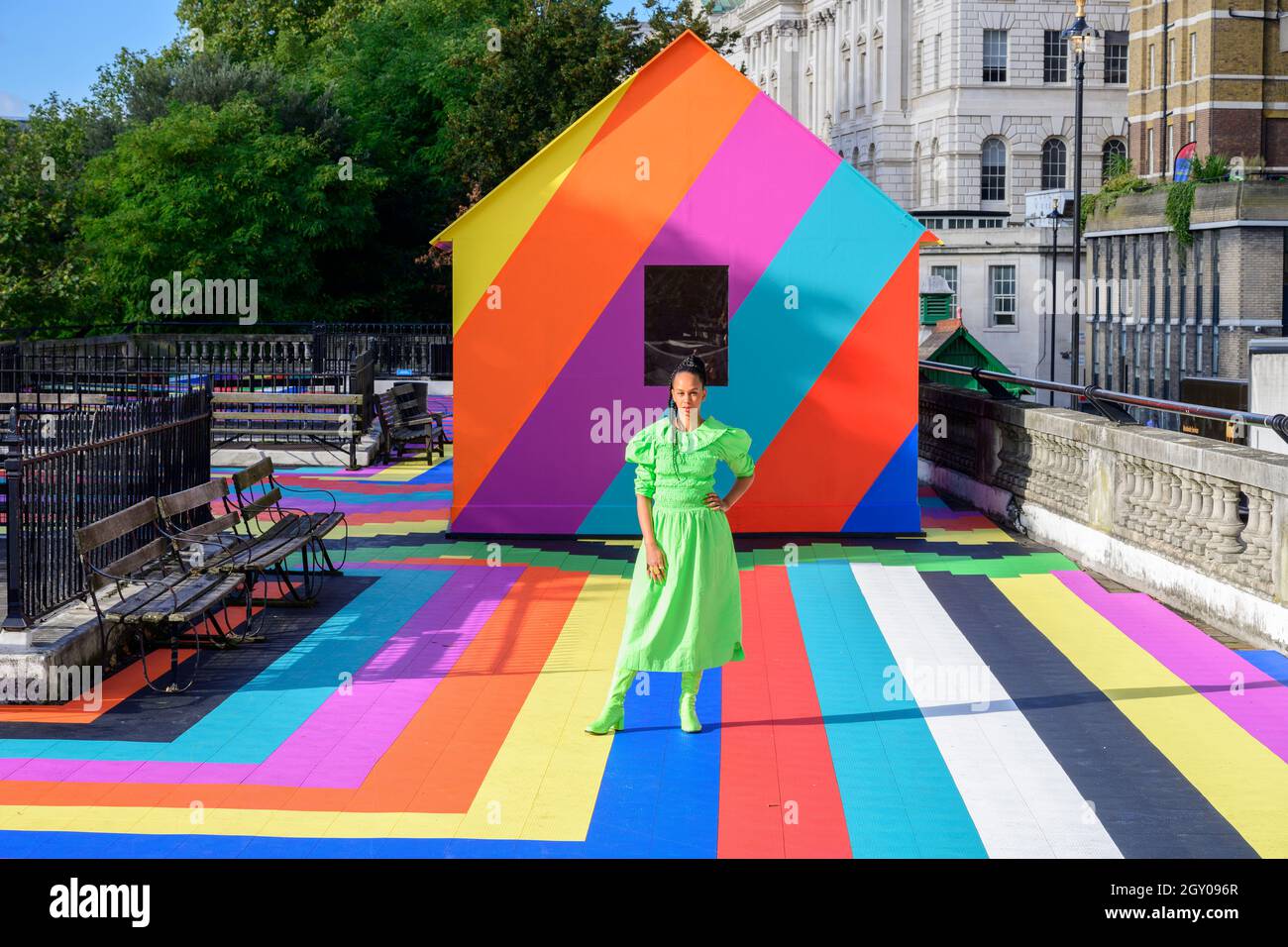 Temple Underground Station, London, UK. 6 October 2021. For the first ...
