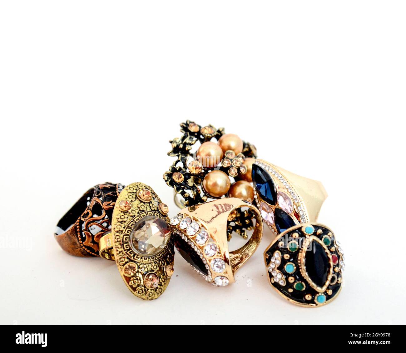 picture of a Fashion ring on white background Stock Photo - Alamy
