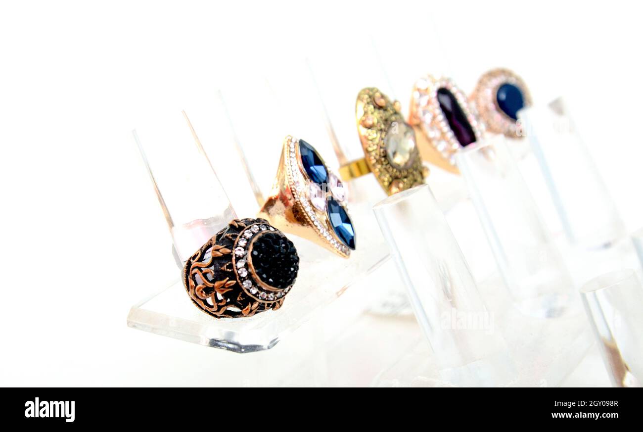 picture of a Fashion ring on white background Stock Photo - Alamy