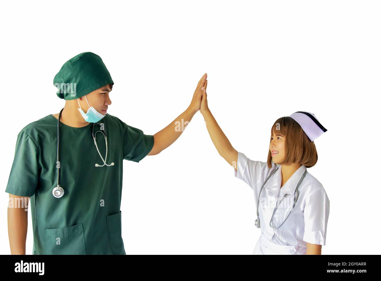 Teamwork doctor hand in Cut Out Stock Images & Pictures - Alamy