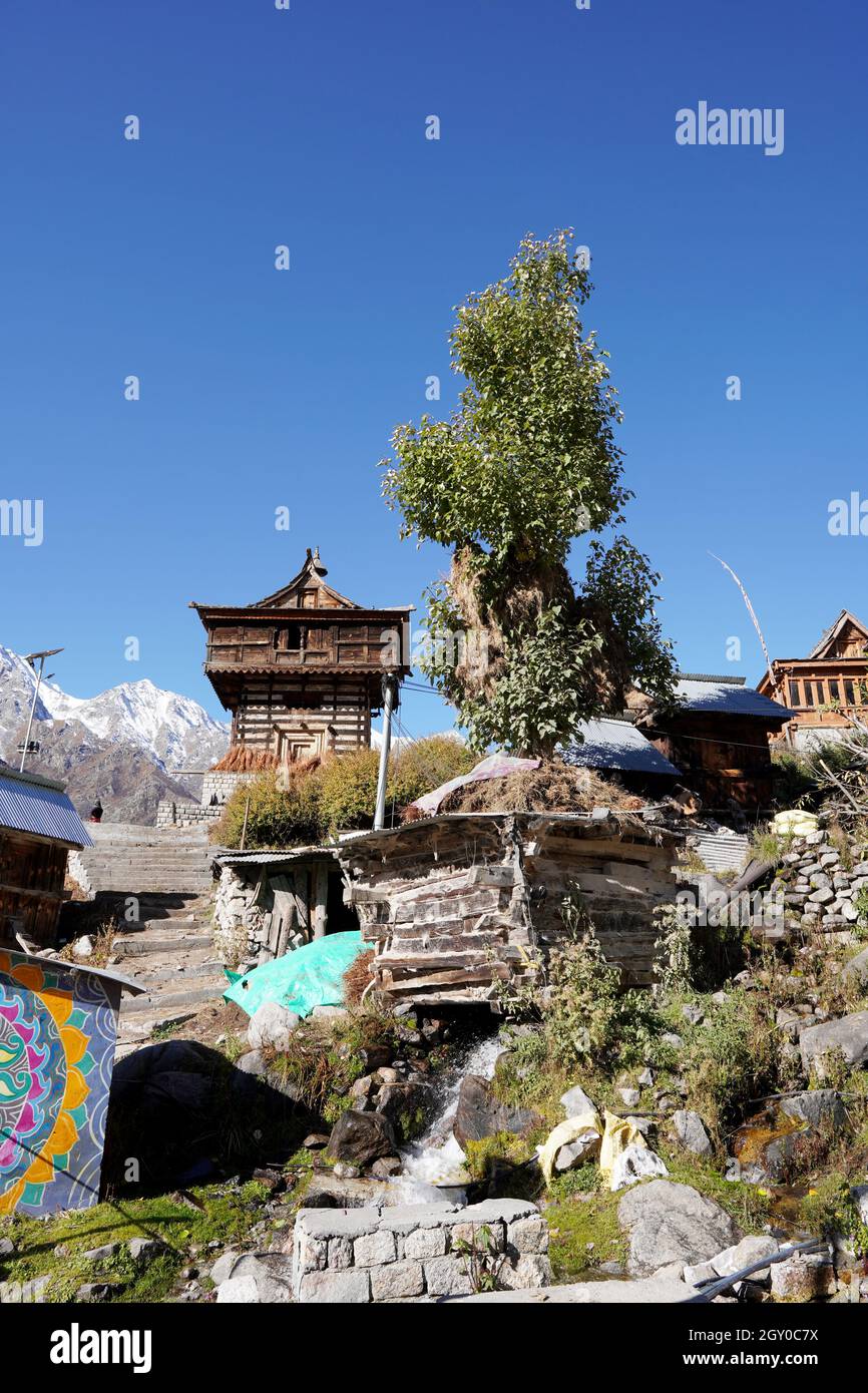 Chitkul Fort, Chitkul Village, Sangla, Himachal Pradesh, India Stock ...