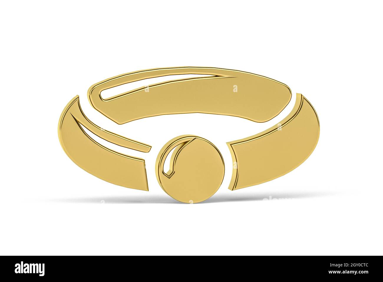 Golden 3d jewelry icon isolated on white background - 3d render Stock ...
