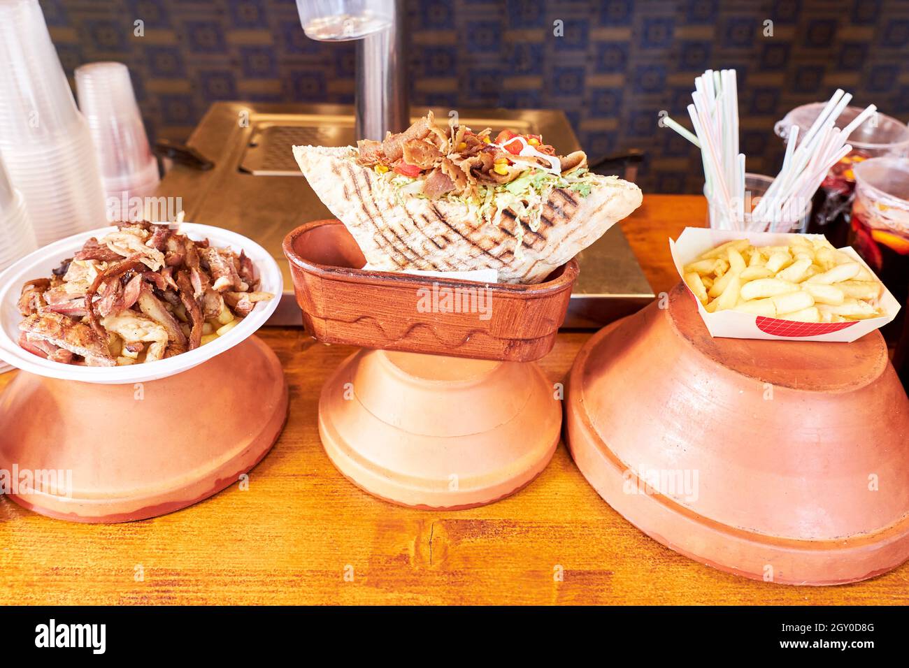 Döner kebab on snack bar hi-res stock photography and images - Alamy