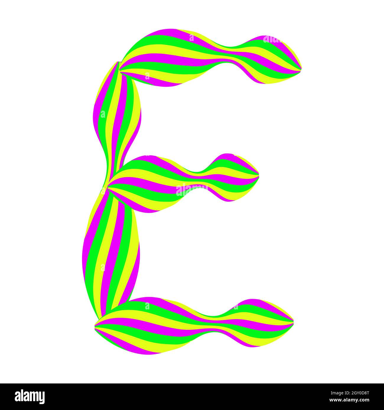 Capital letter E made from caramel candy isolated on white. Font made ...